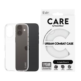 CARE BY PANZERGLASS Handyh&uuml;lle "Urban Combat Case f&uuml;r Apple iPhone 16", transparent, B:11cm H:1,9cm T:19,5cm, H&uuml;llen, Backcover, Schutzh&uuml;lle, Handyschutzh&uuml;lle, Case, Schutzcase, sto&szlig;fest