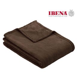 Wohndecke Ibena "Uni Fleecedecke Olbia", braun, B:130cm L:180cm, Polyester, Wohndecken, Wohndecke, einfarbig schick, Kuscheldecke