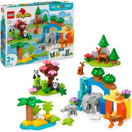 Konstruktionsspielsteine Lego "Wildtier-Familien 3-in-1-Set (10446), Lego DUPLO Town", bunt, Spielbausteine, Kinder, Kunststoff, Made in Europe
