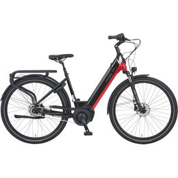 E-Bike Prophete "Geniesser 4.9" Gr. 48, schwarz (schwarz, rot, schwarz), Elektrofahrr&auml;der, 48cm, 28 Zoll (71,12cm), Pedelec, Elektrofahrrad f&uuml;r Damen u. Herren