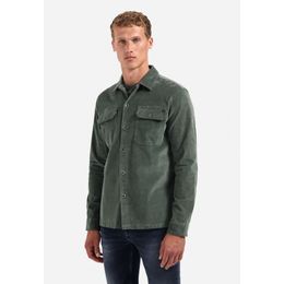 Langarmhemd NO EXCESS "NO EXCESS Samt-Overshirt mit Kn&ouml;pfen Overshirt Buttons Twill", Herren, Gr. 3XL, Normalgr&ouml;&szlig;en, dunkelgr&uuml;n, 86% Baumwolle, 12% Lyocell, 2% Elasthan, regular fit, Hemden