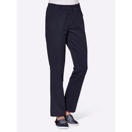 Schlupfhose Classic Basics, Damen, Gr. 22, Kurzgr&ouml;&szlig;en, blau (marine), 100% Baumwolle, unifarben, lang, Hosen Schlupfhose