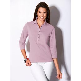 Poloshirt Casual Looks "Poloshirt", Damen, Gr. 40, rosa (ros&eacute;), 50% Baumwolle, 50% Modal, unifarben, ohne Ausschnitt, Shirts