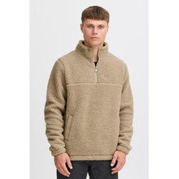 Fleecepullover Blend "BHTotten", Herren, Gr. XL, dune, 100% Polyester, unifarben, Basic, regular fit normal, normaler offener Saum, Sweatshirts Fleecepullover, L&auml;ssiger Troyer in Teddy-Optik