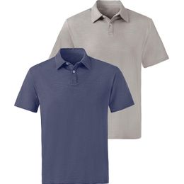 John Devin Herren Poloshirt blau / grau Gr&ouml;&szlig;e S (44/46)
