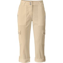 Heine Damen Cargohose in verk&uuml;rzter L&auml;nge beige Gr&ouml;&szlig;e 40