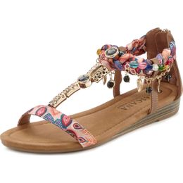 Lascana Damen Sandale rosa/camelfarben Gr&ouml;&szlig;e 41
