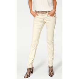 Heine Damen Skinny Jeans mit vertiefter Leibh&ouml;he ecru Gr&ouml;&szlig;e 50