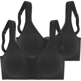 Petite Fleur Damen Soft-BH 2xschwarz, Gr&ouml;&szlig;e 110B