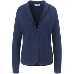 Peter Hahn - Strickblazer, blau, Gr. 46 / L - Schurwolle