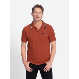 Kurzarmshirt Catamaran "Kurzarm-Poloshirt", Herren, Gr. 48/50, rot (rostrot), 100% Baumwolle, unifarben, Shirts Kurzarmshirt