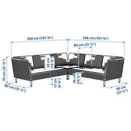 IKEA VITTSK&Auml;R 4er-Modulecksofa