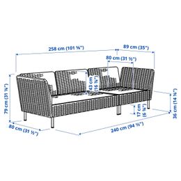 IKEA VITTSK&Auml;R 3er-Sofa