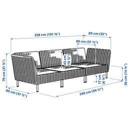 IKEA VITTSK&Auml;R 3er-Sitzelement