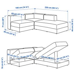 IKEA J&Auml;TTEBO Modulecksofa 2,5-sitzig + R&eacute;camiere