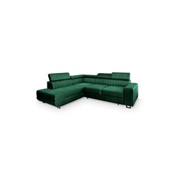 MASSENO Ecksofa mit Schlaffunktion Nola gr&uuml;n Ma&szlig;e (cm): B: 253 H: 88 &raquo; M&ouml;bel Kraft