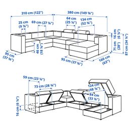IKEA J&Auml;TTEBO Sofa, U-Form/7-sitzig