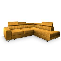 MASSENO Ecksofa mit Schlaffunktion Nola gelb Ma&szlig;e (cm): B: 253 H: 88 &raquo; M&ouml;bel Kraft