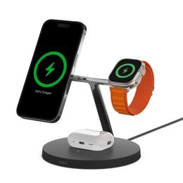 Belkin BoostCharge Pro kabelloses 3-in1- Ladeger&auml;t mit MagSafe
