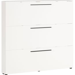 Schuhschrank Germania "GW-Utah Schuhschrank in 2 Breiten, mit 2 oder 3 Klappen", wei&szlig;, B:140cm H:129cm T:19cm, Spanplatte, Schr&auml;nke, Schuhschrank, stehend und h&auml;ngend montierbar