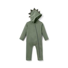 Tchibo - Kinder-Sweat-Overall mit Dino-Applikation - Baby - Gr. 86/92 - dunkelgr&uuml;n