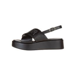 Tommy Hilfiger Shoes Leder-Sandaletten in Schwarz - 46% | Gr&ouml;&szlig;e 40 | Damen-sandalen