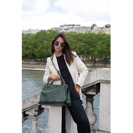 maison h&eacute;ritage PARIS Leder-Shopper "Emerald" in Dunkelgr&uuml;n - (B)42 x (H)28 x (T)22 cm - 74% | Damen-taschen
