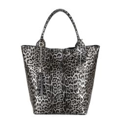Mia Tomazzi Leder-Shopper "Barozzi" in Grau - (B)31 x (H)36 x (T)20 cm - 76% | Damen-taschen