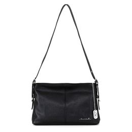 Anna Morellini Leder-Schultertasche "Brigida" in Schwarz - (B)36 x (H)24 x (T)9 cm - 79% | Damen-taschen