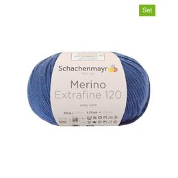 Schachenmayr since 1822 10er-Set: Wollgarne ''Merino Extrafine 120'' in Blau - 10x50 g - 52% | Kreativbedarf-diy
