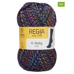 Regia 10er-Set: Woll-Mixgarne ''4fach Color'' in Bunt - 10 x 100 g - 58% | Kreativbedarf-diy