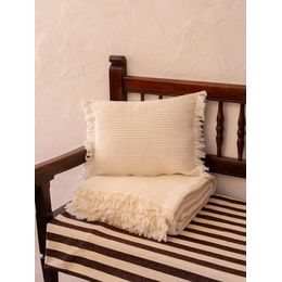 Madre Selva Wohndecke in Creme - (L)160 x (B)120 cm - 43% | Decken