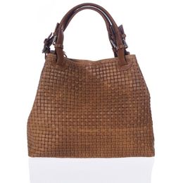 Lucca Baldi Leder-Shopper "Fosdinovo" in Cognac - (B)45 x (H)37 x (T)15 cm - 71% | Damen-taschen