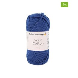 Schachenmayr since 1822 10er-Set: Baumwollgarne ''Your Cotton'' in Blau - 10x 50 g - 48% | Kreativbedarf-diy