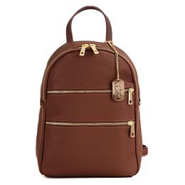 Anna Morellini Leder-Rucksack "Zeolla" in Hellbraun - (B)22 x (H)29 x (T)11 cm - 73% | Damen-taschen
