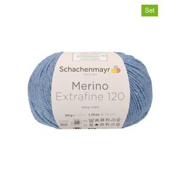 Schachenmayr since 1822 10er-Set: Wollgarne ''Merino Extrafine 120'' in Blau - 10x50 g - 49% | Kreativbedarf-diy