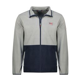 Geographical Norway Fleecejacke in Grau/ Dunkelblau - 26% | Gr&ouml;&szlig;e L | Herren-pullover-sport