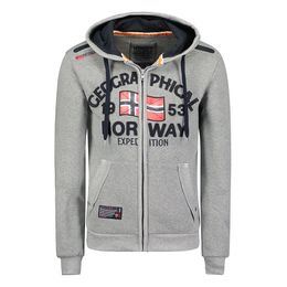 Geographical Norway Sweatjacke "Flag" in Grau - 74% | Gr&ouml;&szlig;e S | Herren-sweatshirts-jacken