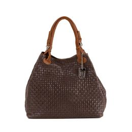Lucca Baldi Leder-Henkeltasche "Fosdinovo" in Dunkelbraun - (B)45 x (H)37 x (T)15 cm - 76% | Damen-taschen