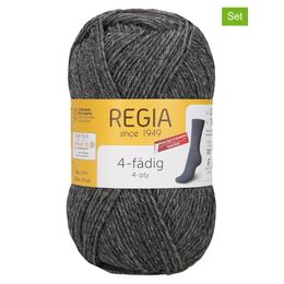 Regia 10er-Set: Woll-Mixgarne ''4fach Uni'' in Dunkelgrau - 10 x 100 g - 56% | Kreativbedarf-diy