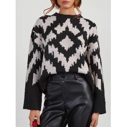 Milan Kiss Pullover in Schwarz/ Creme - 42% | Gr&ouml;&szlig;e M | Damen-pullover-cardigans