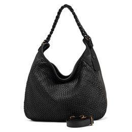 Melina C Leder-Schultertasche "Sauris" in Schwarz - (B)34 x (H)30 x (T)10 cm - 75% | Damen-taschen