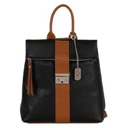 Anna Morellini Leder-Rucksack "Azalea" in Schwarz/ Hellbraun - (B)30 x (H)31 x (T)11 cm - 74% | Damen-taschen