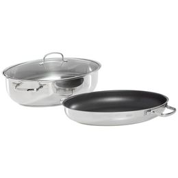 R&ouml;sle R&ouml;sle Br&auml;ter Elegance, Edelstahl, Metall, 8 L, oval, 29x21.5x41 cm, backofengeeignet, antihaftbeschichtet, Kochen, T&ouml;pfe, Br&auml;ter