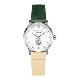Victoria Hyde Uhr 'London Eyes' Herren Gr&ouml;&szlig;e One Size beige / dunkelgr&uuml;n / silber / wei&szlig;