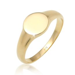 Elli Ringe - Ring Siegelring Royal Geo Basic Stilvoll 375 Gelbg - Gr. 52 MM - in Gold - f&uuml;r Damen