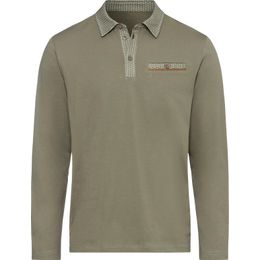 Marco Donati Herren Langarm-Poloshirt khaki Gr&ouml;&szlig;e 44/46