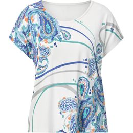 CR&Eacute;ATION L Damen Rundhalsshirt mit platziertem Paisley-Druck ecru-kalkmint-bedruckt Gr&ouml;&szlig;e 38