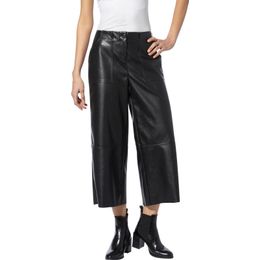 Heine Damen Lederimitathose im Culotte-Style schwarz Gr&ouml;&szlig;e 42