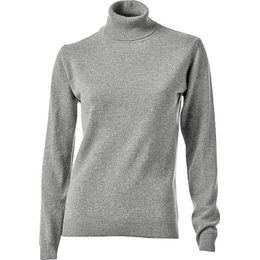 Heine Damen Kaschmirpullover mit Rollkragen grau-melange Gr&ouml;&szlig;e 42/44